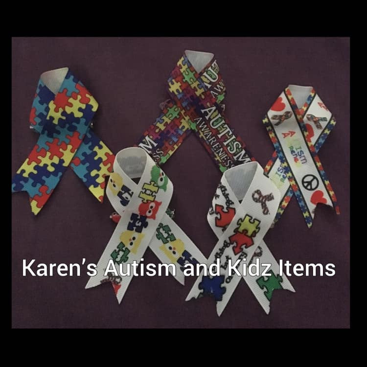 Ribbon Autism Awareness on pins| Karen's Autism and Kidz Items